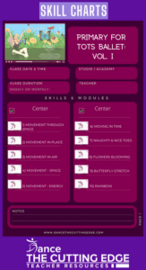 Primary for Tots Ballet Vol I Skill Chart - Dance: The Cutting Edge