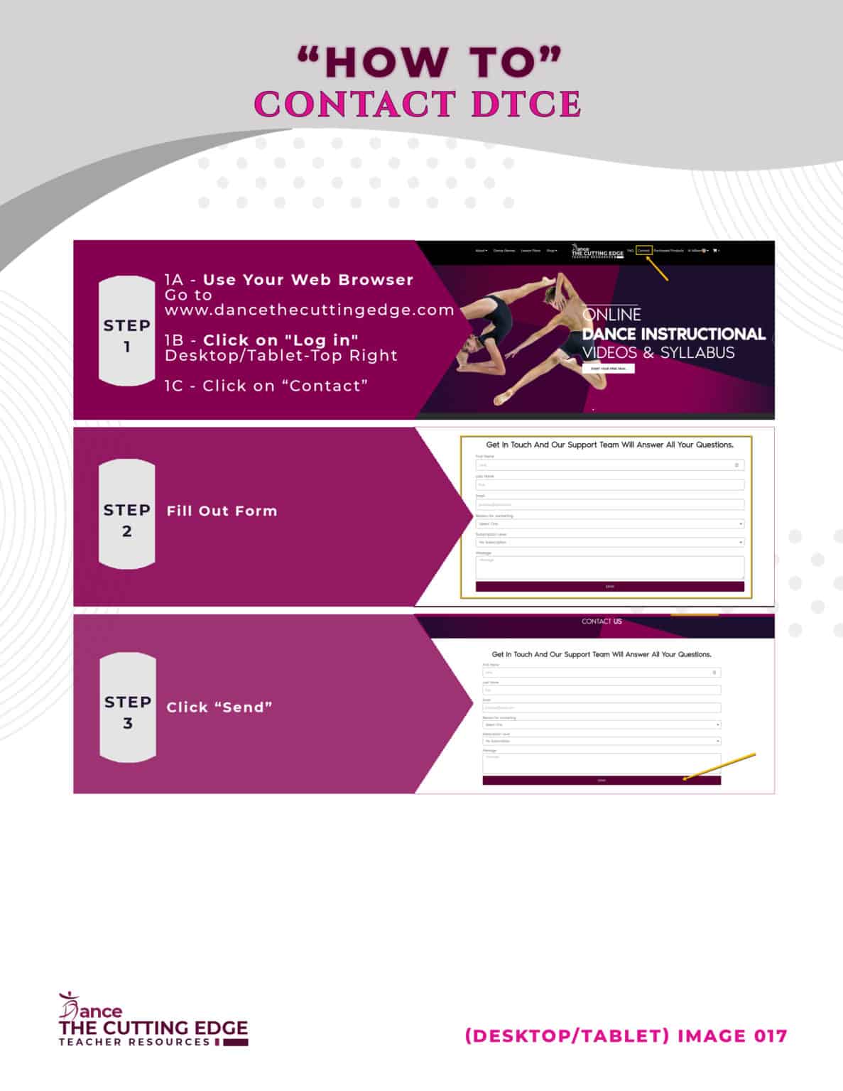 How to Contact DTCE - Dance: The Cutting Edge